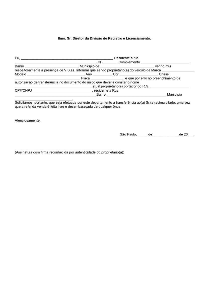 Declaração de rasura de DUT - Azul Seguros
